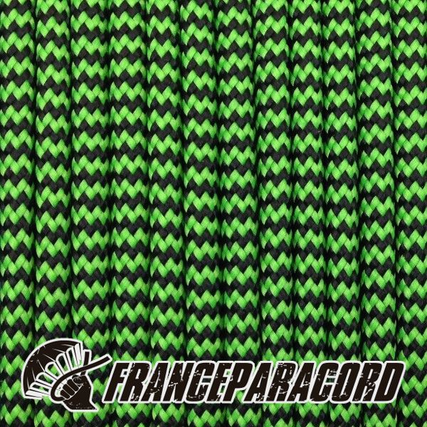 Paracord 550 color Neon Green & Black Shockwave